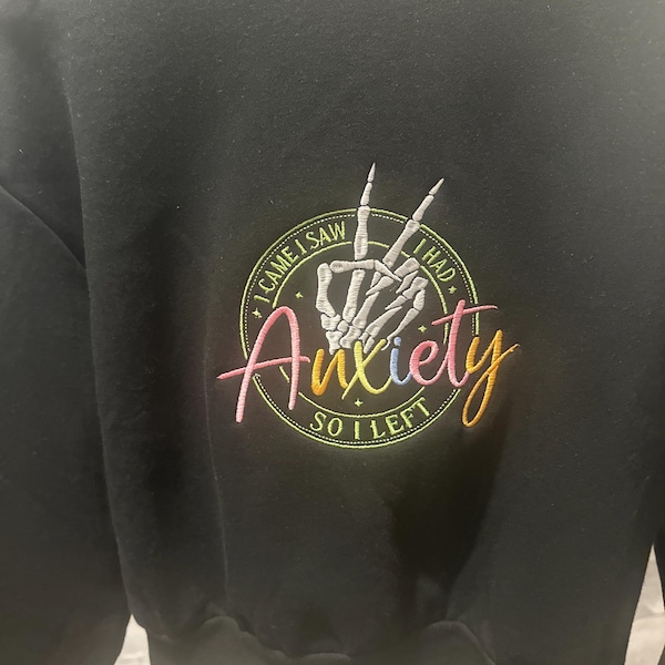 Anxiety Embroidery Design, 4 Sizes, Instant Download - Etsy