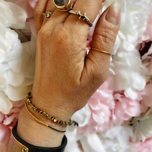 14k Gold Bohemian Ring Rustic Wedding Ring Thin Gold Ring | Etsy