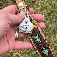 Custom Western Pet ID Tag Bone Name Tag Cowdog Name Tag Country Western ...