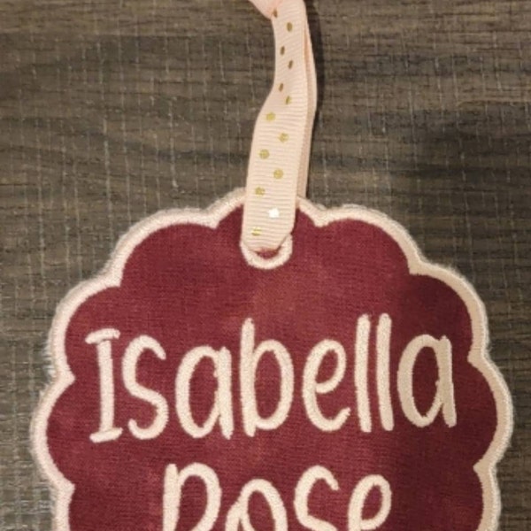 Embroidered Fabric Bag Tags, Personalized, Bookbag, Luggage - Etsy