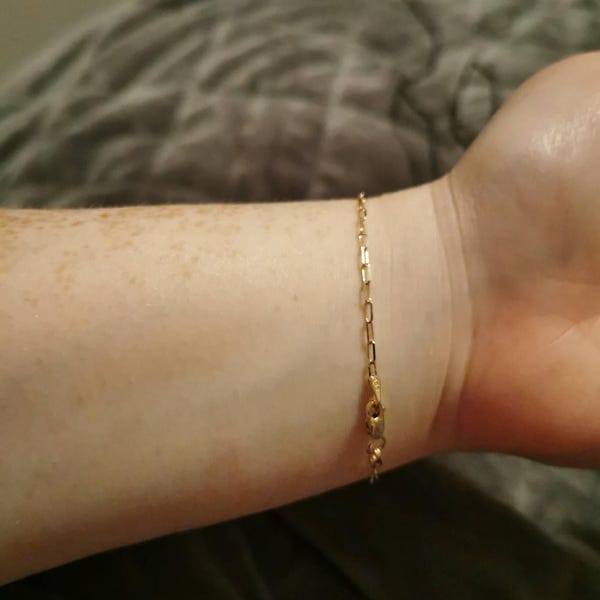 14K Gold Rolo Chain Sailor Claps, Spring Ring Claps Necklace, Rolo ...