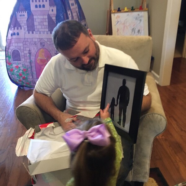 Custom Father Daughter Silhouette Portrait, Daddy Daughter Gift ...