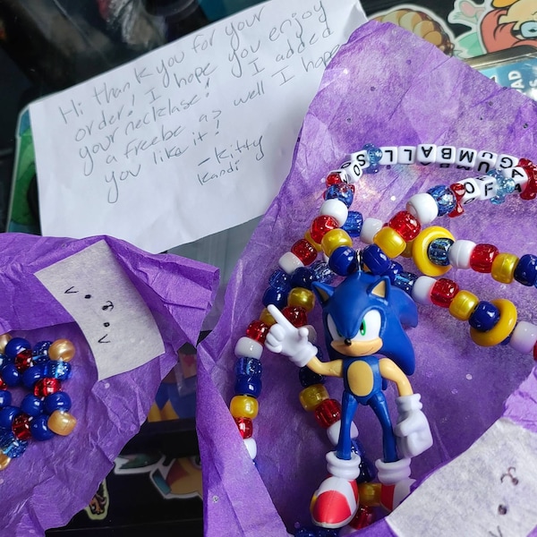 Sonic and Shadow the Hedgehog and Tails Kandi Necklace - Etsy