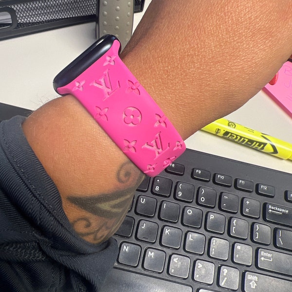 Travel Stamp Print Engraved Watch Strap Compatible With Apple Watch ...