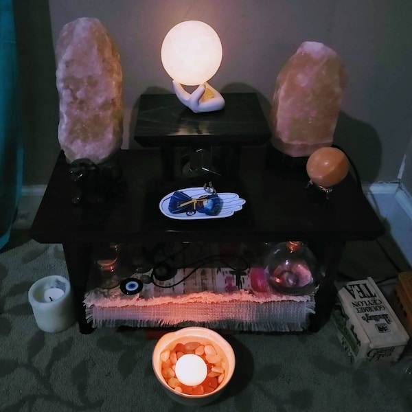 Handmade 3-tier Wooden Meditation Altar Table With Incense and Candle ...