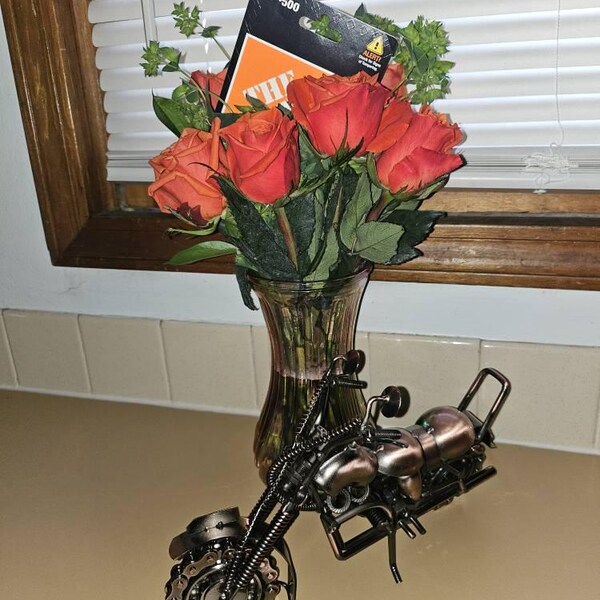 Handmade Scrap Metal Motorcycle Model: Copper Finish Biker Decor - Etsy