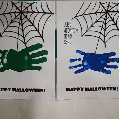 Spider Handprint Art, Halloween Craft for Kids, Handprint Keepsake ...