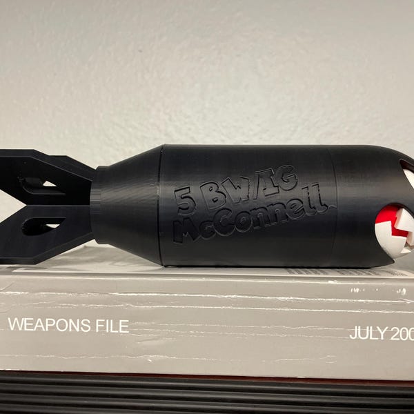 3D Printed Customizable Banzai Bullet Bill (f-bomb, the Bomb, I'm the ...