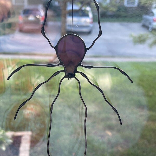 Spider Stained Glass Window Hangings Unique Gifts for Friend Halloween ...