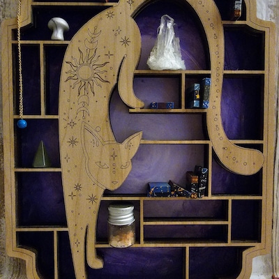 Mystical Cat Shelf for Crystals, Gift for Witches, Easy Beginner ...
