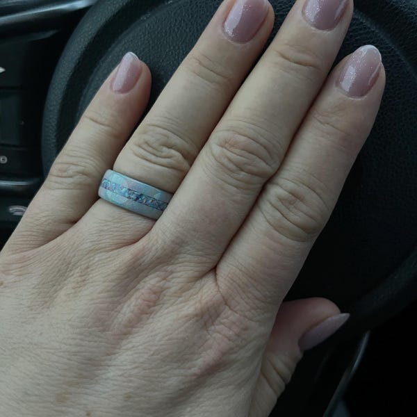 Unicorn Poop Ring With Opal Inlay - Diamond Dust Ring - Diamondcast ...