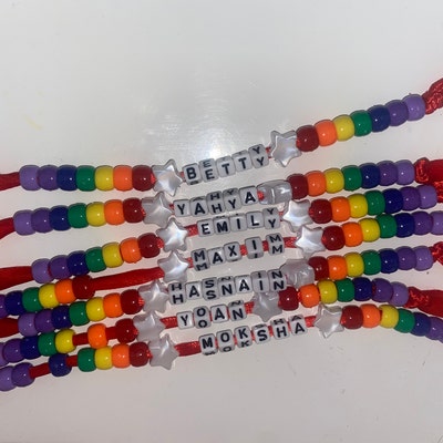 Personalised Beaded Bag Tag or Keychain for School Bags, PE Bags or ...