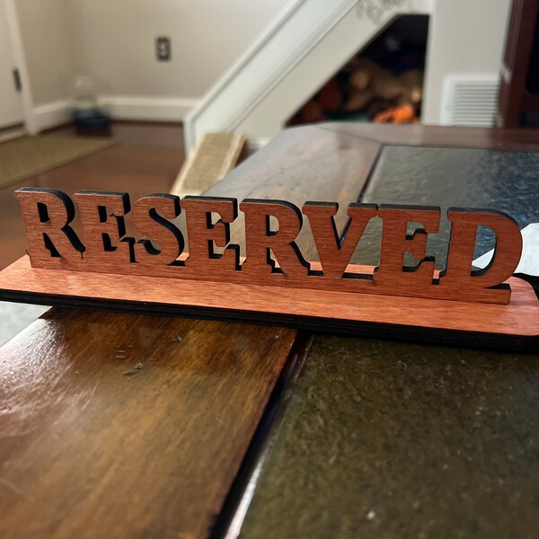Reserved Table Sign, Wooden Rusctic Board, Reserved Restaurant Sign ...