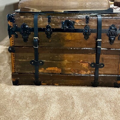 Small Brass Chest Lock With Key Jewelry Box Keepsake Tiny Antique ...