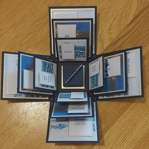 Navy Blue & Silver Exploding Wedding Invitation Boxes Luxury - Etsy