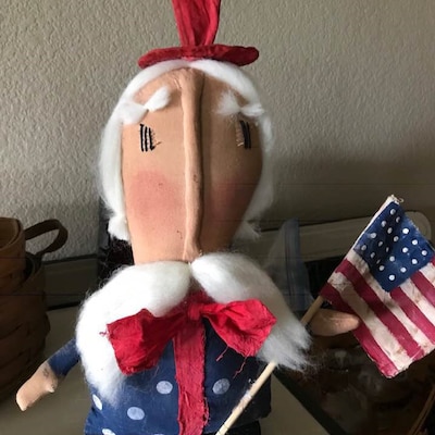 Flag Sam Epattern...primitive Country Uncle Sam Cloth Doll Craft ...