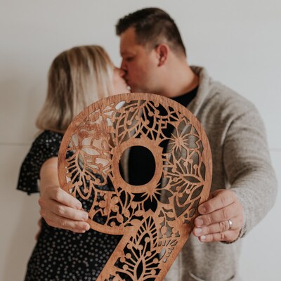 Number NINE 9 SVG Cut File for Cricut, Floral Numbers Lasercut Template ...