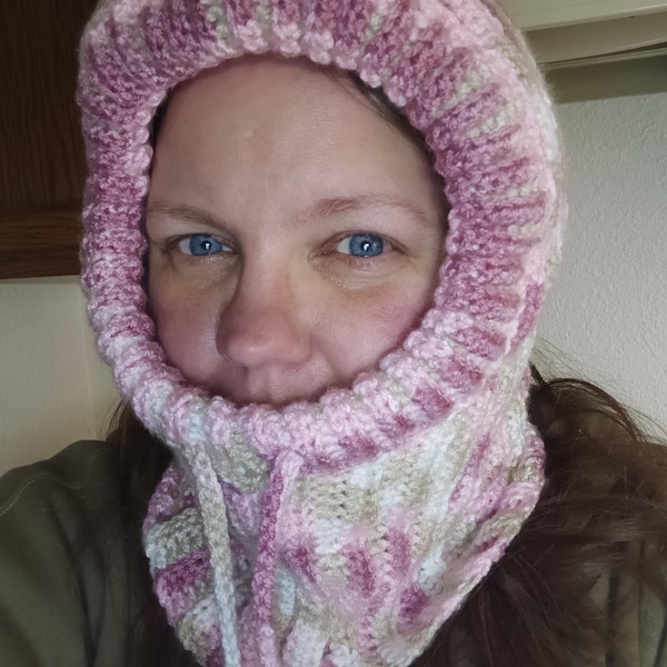 The Ribby Balaclava Crochet Pattern (digital Balaclava Hood Crochet ...