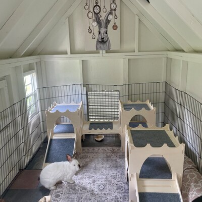 Rabbit Triple Turret Castle Kit Formaldehyde Free, Non Toxic, Wooden ...