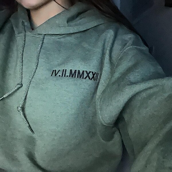 Custom Embroidered Sweatshirt With Embroidered Name and Date ...