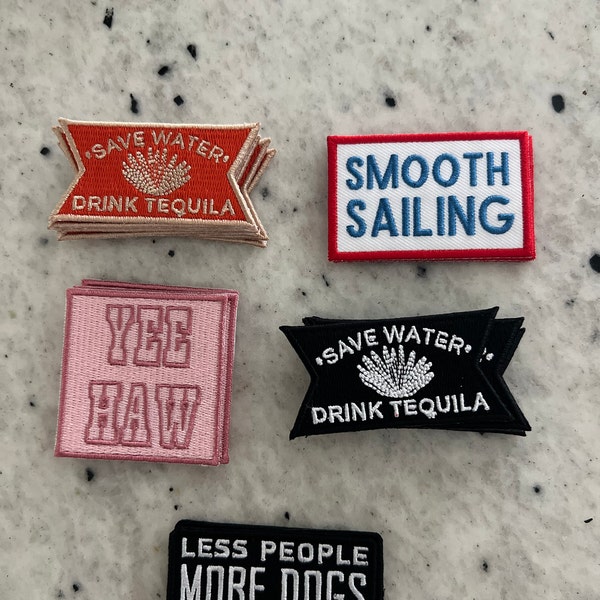 Save Water Drink Tequila Black and White Iron-on Patch Perfect for Jackets, Bags, Bar Lovers ...