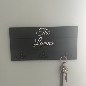 Key Holder for Wall / Personalized Key Hanger / New Home Sign / Family ...