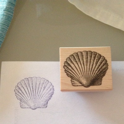 Scallop Shell Stamp Seashell Stamp Handmade by - Etsy