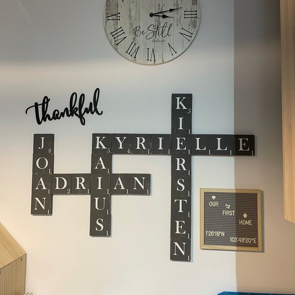 Large Scrabble Tiles Wall, Scrabble Letters, Wall Art, Wall Decor ...