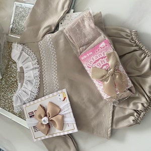 Red Satin Headbands With Matching Sock Red Flower Embroidery Nylon ...