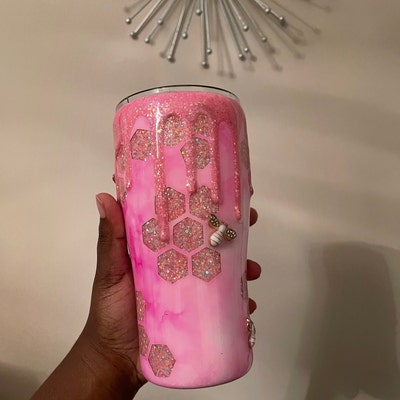 Pink 3D Honey Bee Drip Honey Comb Tumbler Bumble Bee - Etsy