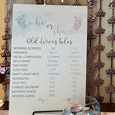 Printable Footprint Gender Reveal Welcome Sign, Blue and Pink ...