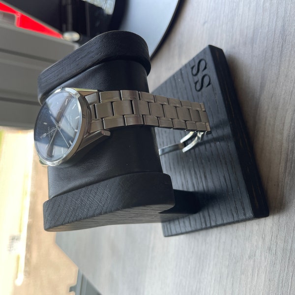 Wooden Watch Stand for Men's Wristwatch Black Walnut, Oak, Fumed Oak - Etsy