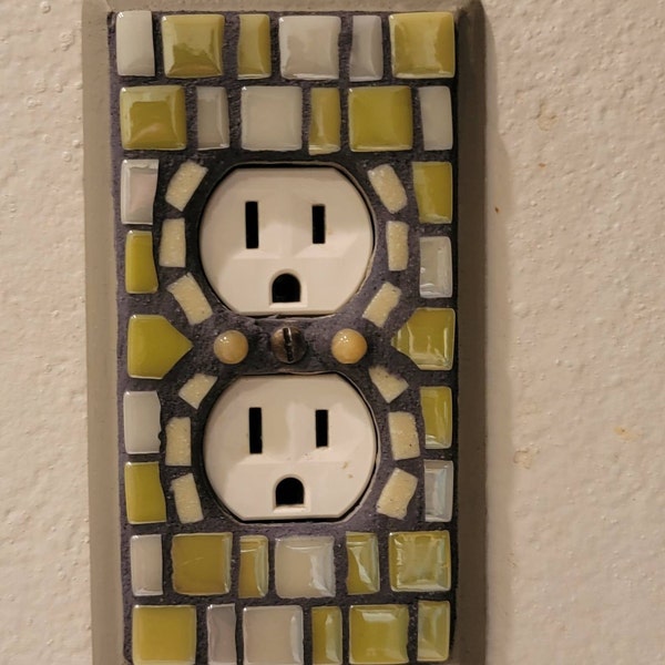 Glass Tile Mosaic Light Switch Cover Wall Plate - Standard Single ...