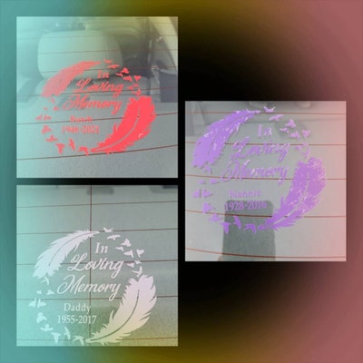 In Loving Memory Vinyl Decal Customized Name and Date - Etsy