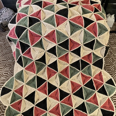 Triangle Crochet Pattern for a Blanket. Motif Afghan Crochet Pattern ...