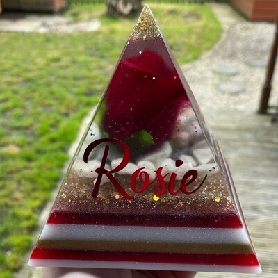 Custom RESIN MEMORIAL PYRAMID// Eco Resin Pyramid, Cremains Memorial ...