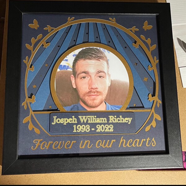 3D Memorial in Loving Memory Shadow Box, Customizable Gift, Custom ...