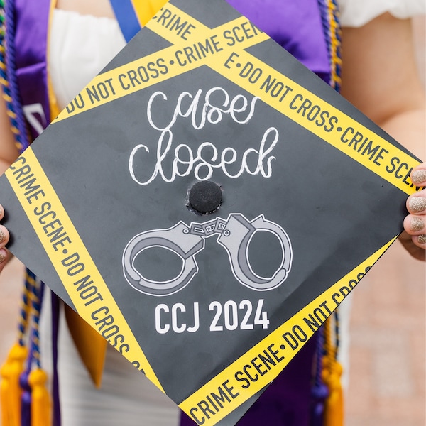 Custom "case Closed" Graduation Cap Topper, Criminal Justice Graduation ...