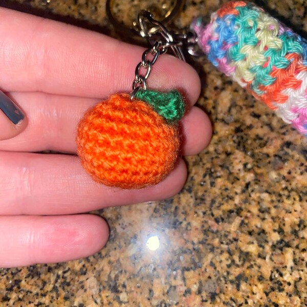 Crochet Mini Orange Keychain - Etsy Canada