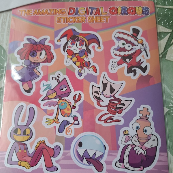 The Amazing Digital Circus TADC Die Cut Vinyl Sticker Sheet - 6.5" X 5. ...
