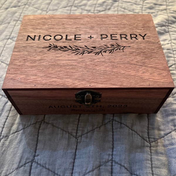 Custom Memory Wooden Laser Engraved Box, Christmas Gift Personalized ...