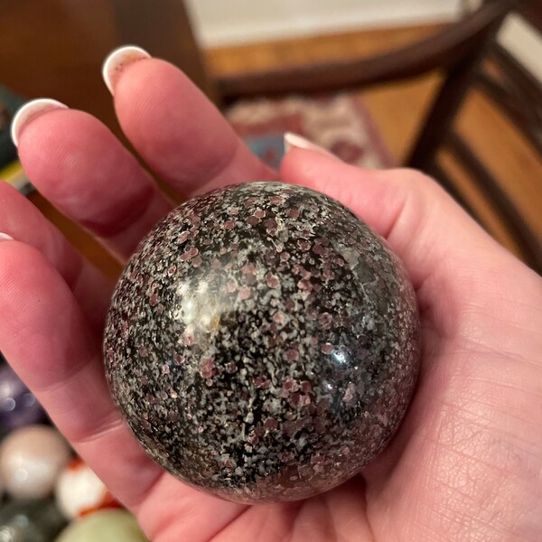 LARGE RUBY in MATRIX Sphere Natural Stone Hand Carved Gemstone Sphere ...