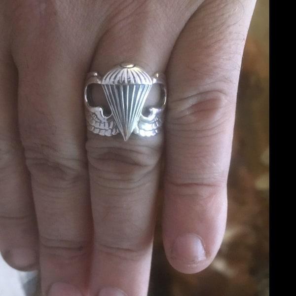 U.S. Army Airborne Basic Parachutist Badge Jump Wing Ring - Etsy