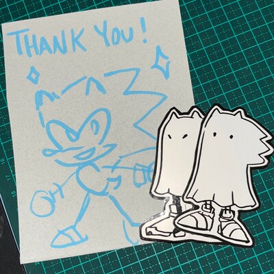 Sonic the Hedgehog , Shadow the Hedgehog Ghost Vinyl Stickers Glossy ...