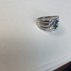 Personalized Engraved Sweet 16 Ring Birthstone Name Custom Stone Sweet ...