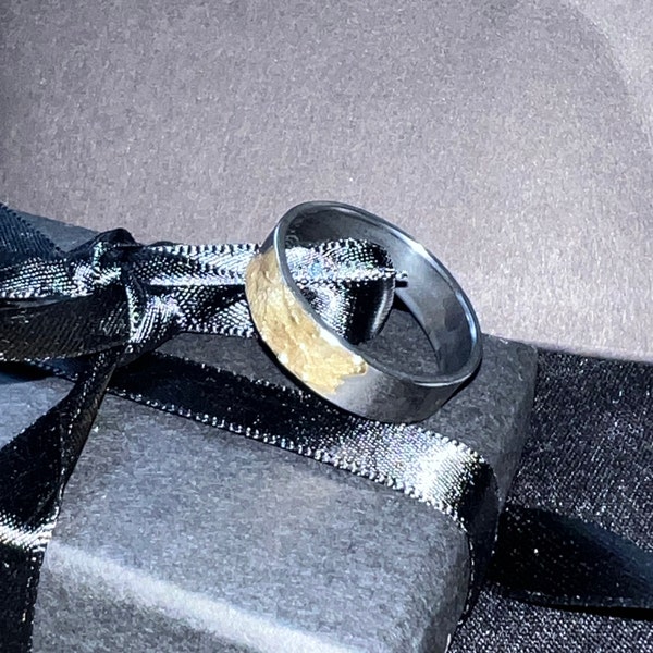 6MM Sterling Silver & 24K Gold Keum Boo Rustic Ring, Mens Rustic Band ...