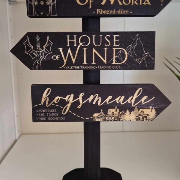 Personalized Standing Wood Arrow Signpost, Laser Engraved, Fantasy ...