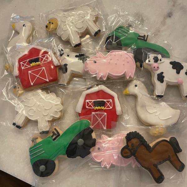 Farm Sugar Cookies, Farm Cookies, Farm Birthday, Barnyard Birthday ...