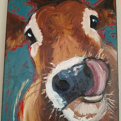 Print Cow 420 20x20 Inch Print From Oil Painting by Roz - Etsy