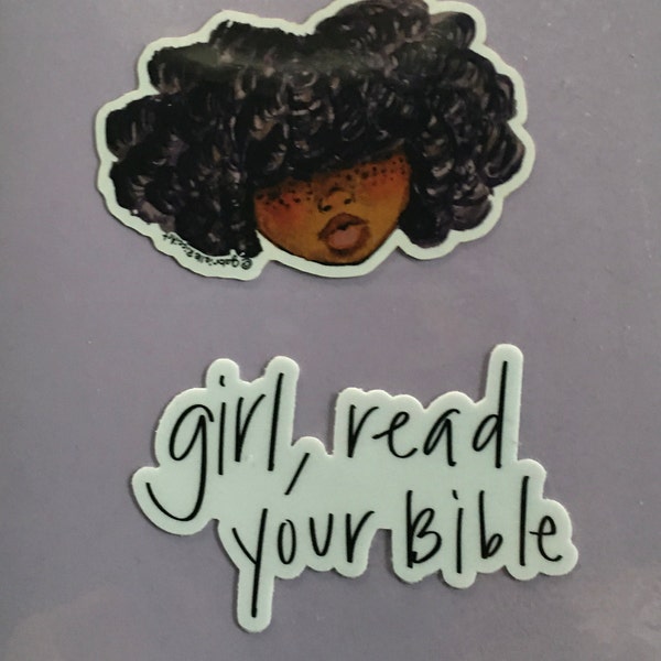 Afro Girl Vinyl Sticker - Etsy